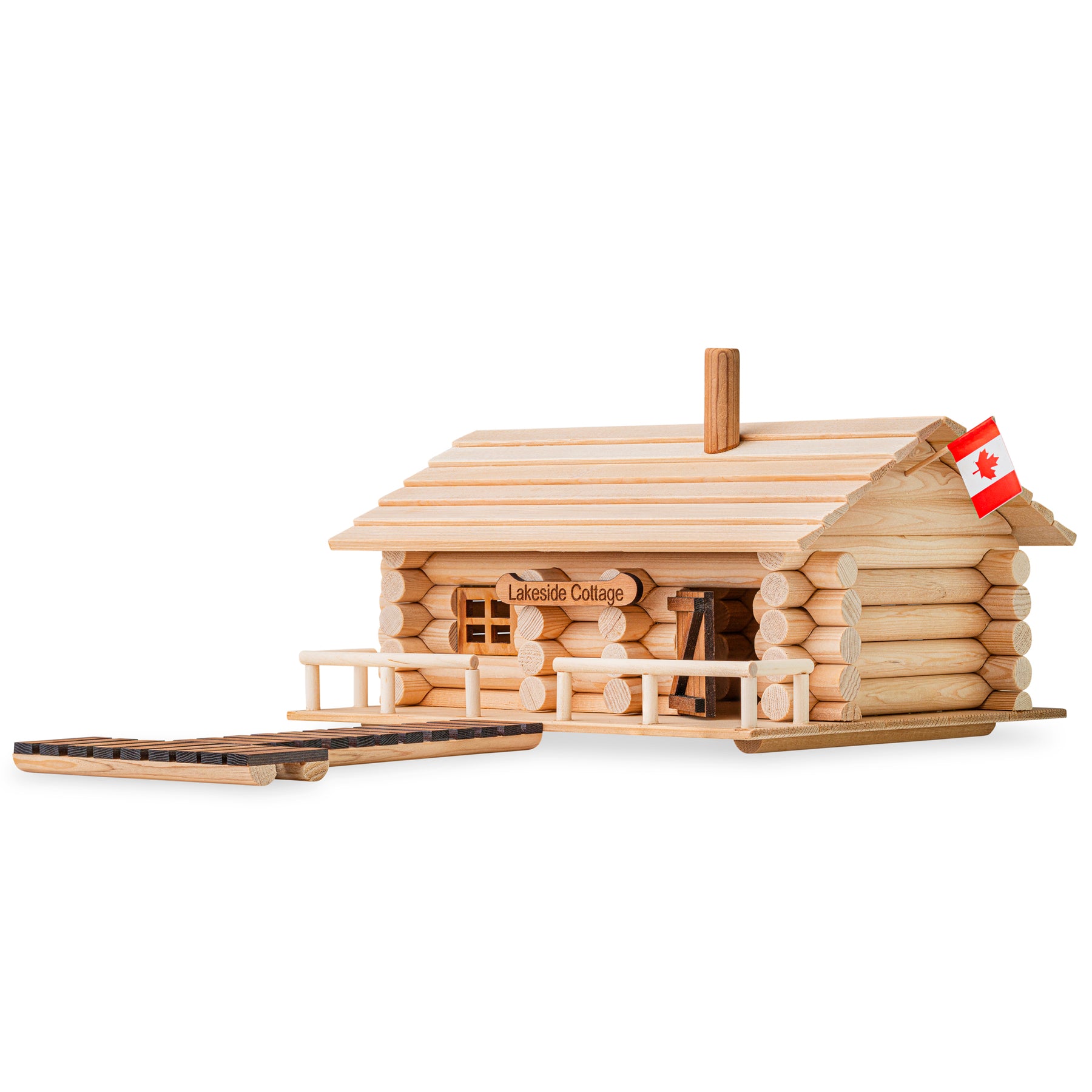 Lakeside Cottage | Wooden Lakeside Cottage - Log Cabin Toys