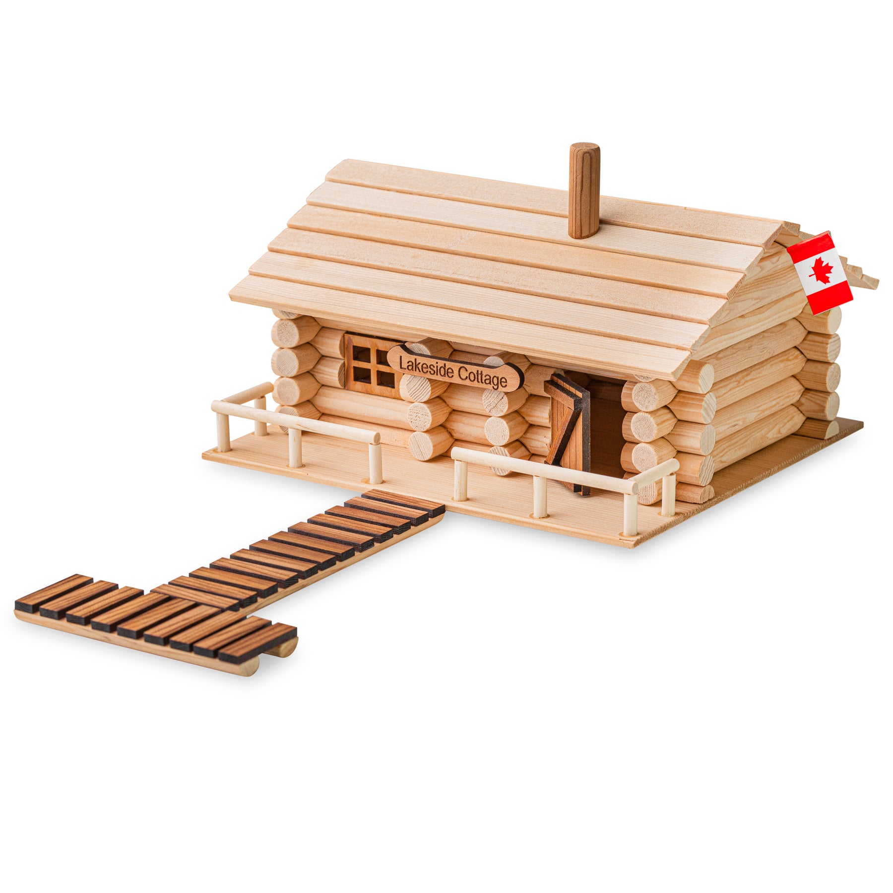 Lakeside Cottage | Wooden Lakeside Cottage - Log Cabin Toys